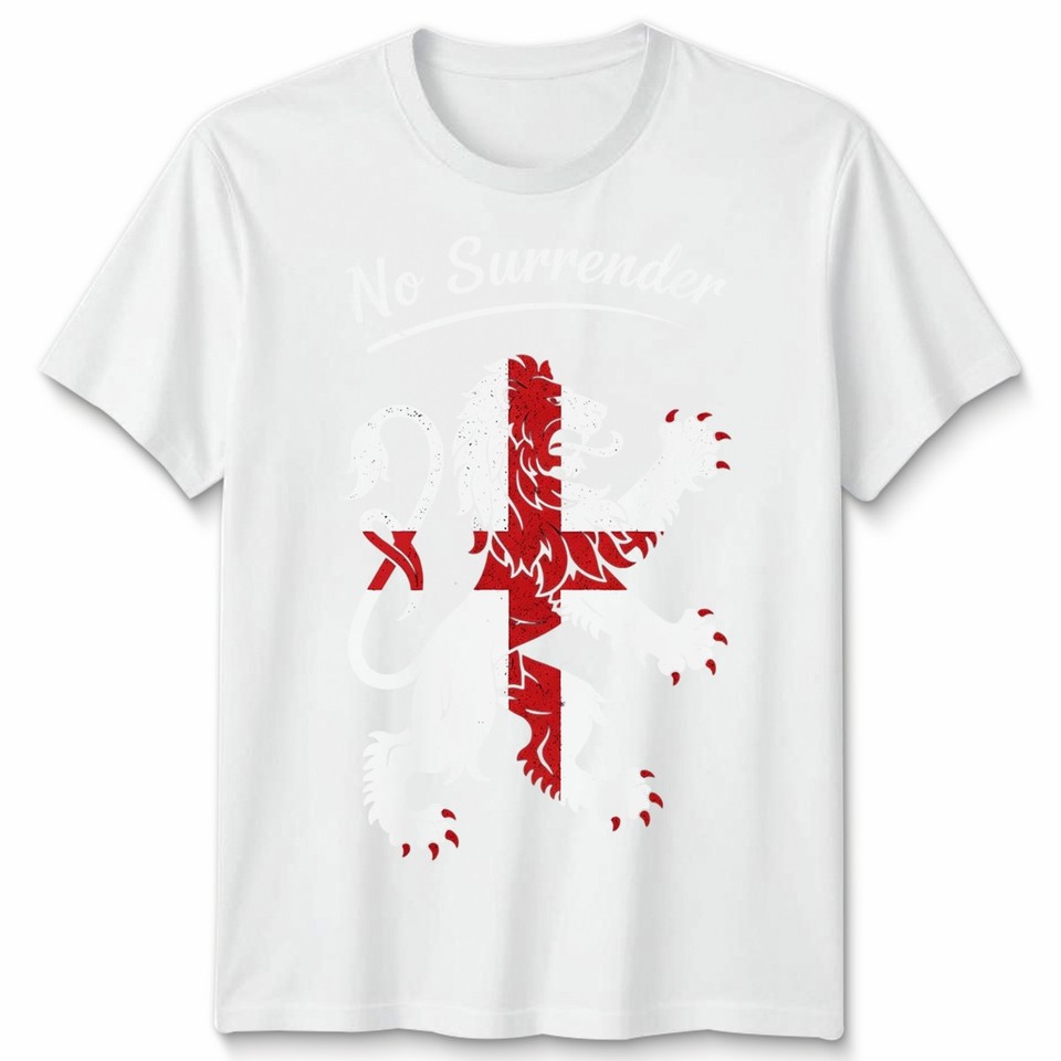 England Tshirt Lion No Surrender Unisex St George's Day Flag Graphic ...