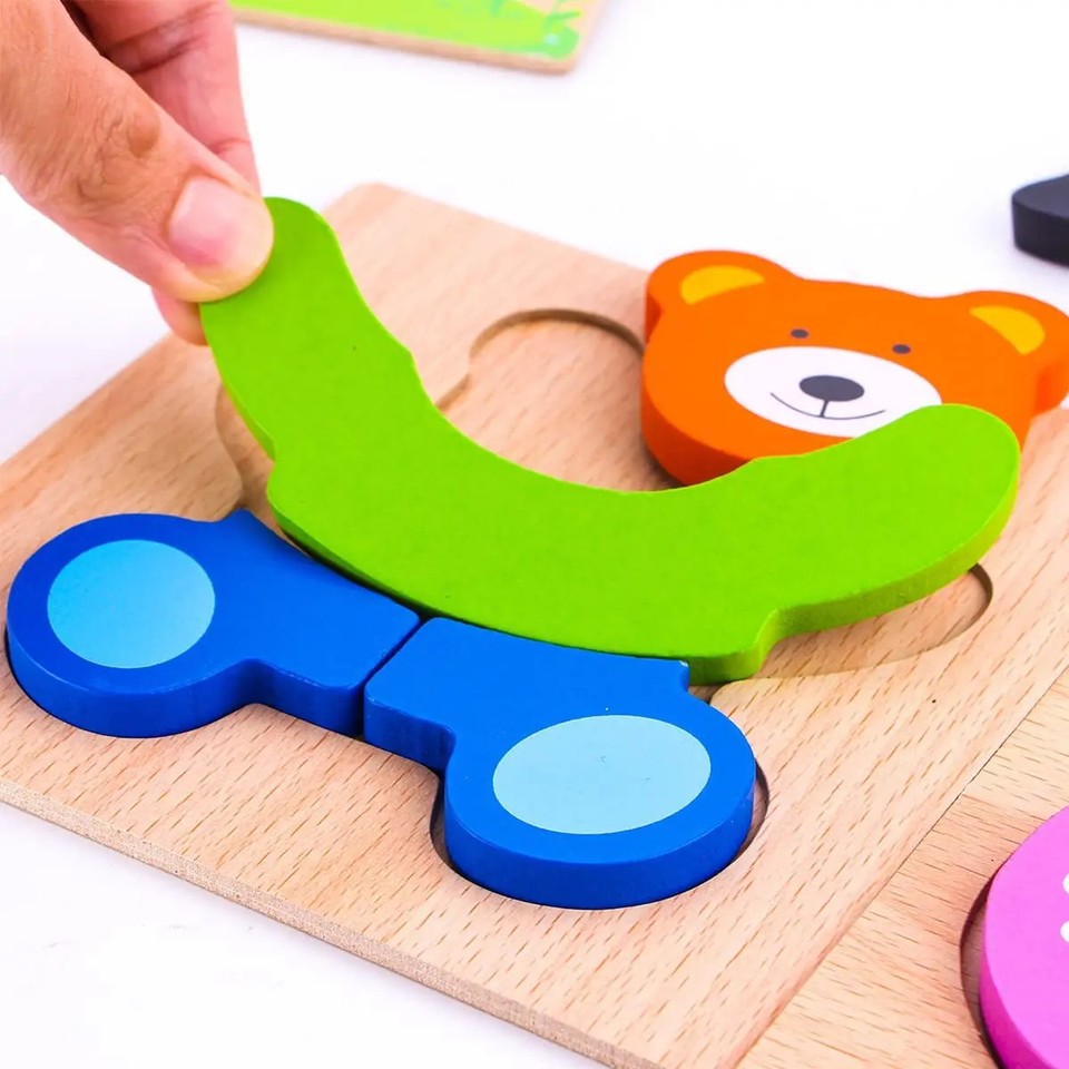1pc Wooden Animal And Vehicle Puzzles For Toddlers, Boys And Girls ...