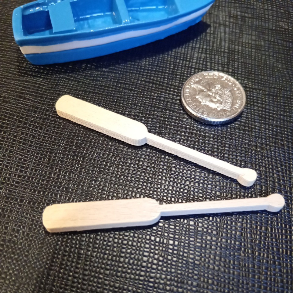 Dolls House Miniature Boat & Oars NEW A050 | eBay UK