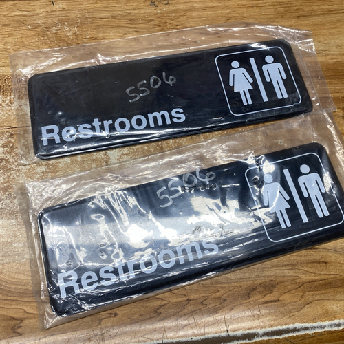 Men & Woman Brown Restroom Sign, Easy to Mount Informative Plastic Sign ...