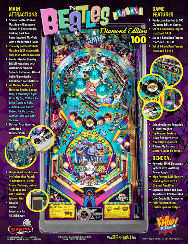 The Beatles DIAMOND Edition #046/100 + Official Stern TOPPER - 106 ...