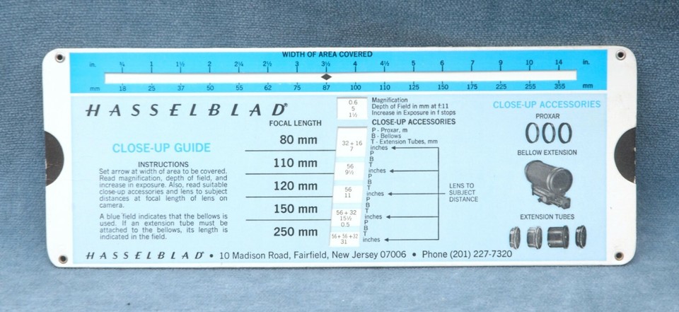 HASSELBLAD CLOSE-UP & LENS SELECTION GUIDE - 1982 | eBay