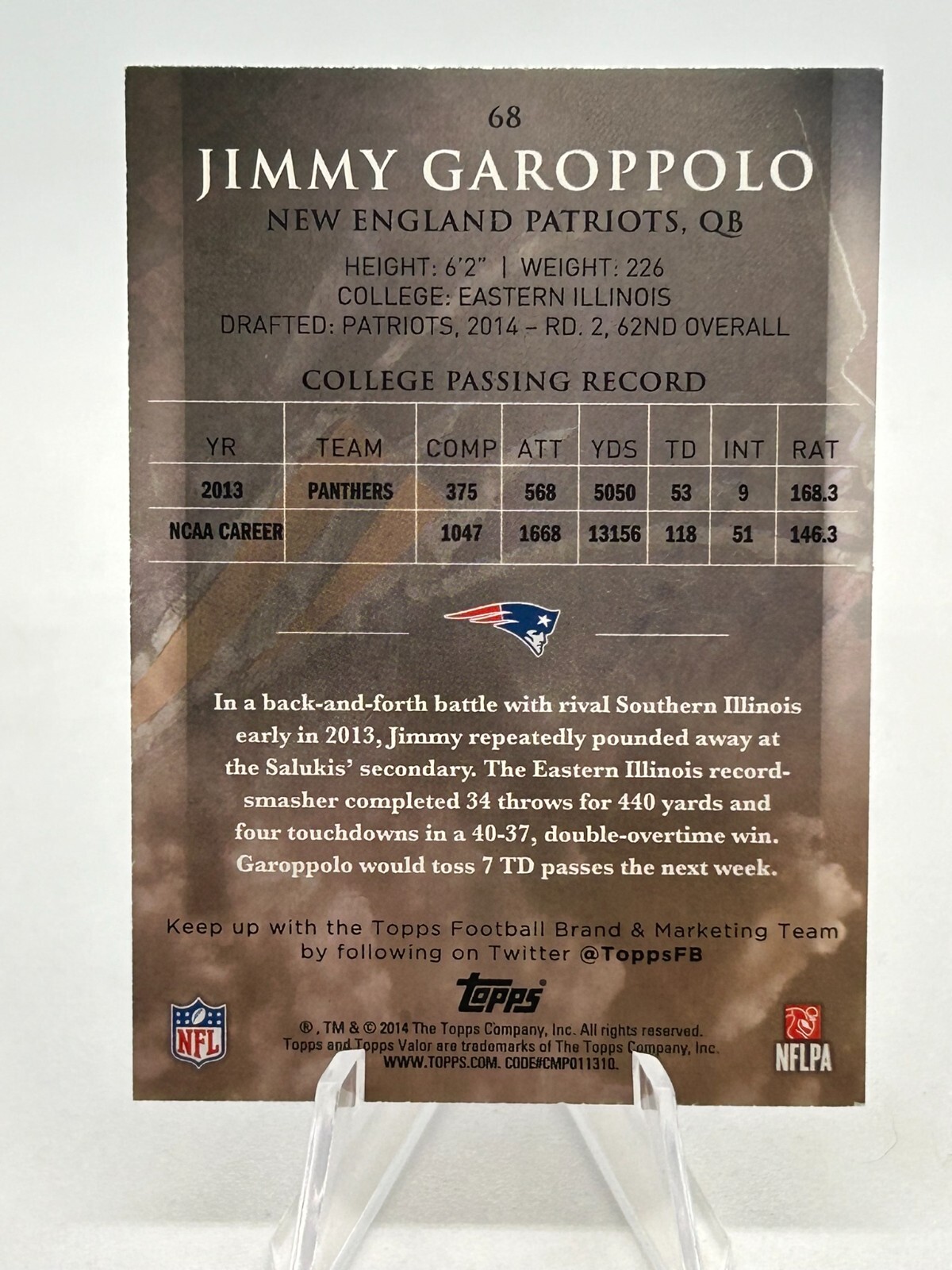 2014 Topps Valor Jimmy Garoppolo Rookie Card RC #68 Patriots Raiders | eBay