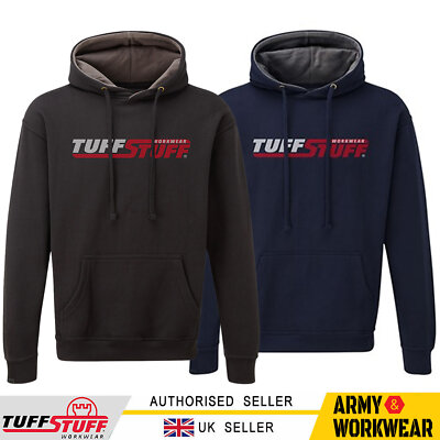 Tuffstuff Logo Hoodie Lined Hood Pouch Pocket Comfort Heavy weight Mens ...