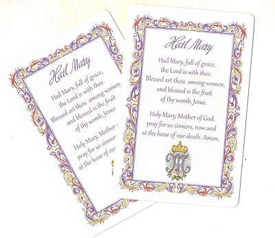 Hail Mary prayer card (Lot of 2) Laminated catholic prayer cards | eBay