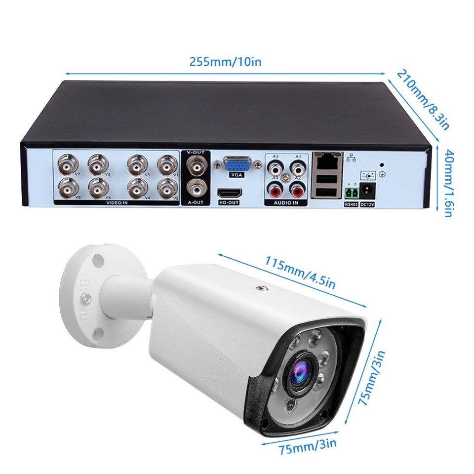 4CH H.265+ 5MP Lite 4K HD Outdoor CCTV Home Security Camera System Kit ...