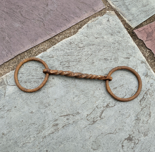 VTG Metal Twisted Chain Horse Bit Farm Equestrian Primitive Western ...