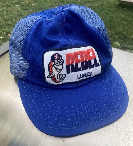 VTG Rebel Lures Fishing Patch Trucker Hat Snapback Mesh Cap RedNeck ...
