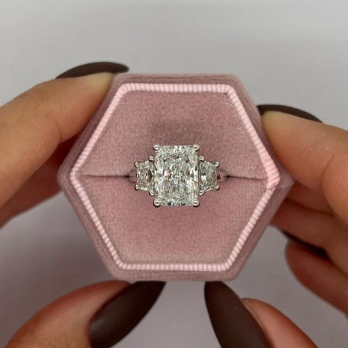 Women Wedding Ring 4 Carat IGI GIA Lab Grown Radiant Cut Diamond 950 ...