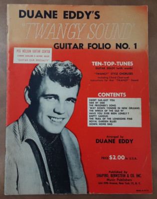 Vintage Duane Eddy's Twangy Sound Guitar Folio No 1 Book | 1960's ...