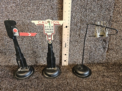3 Vintage Marx O Gauge Caution High Speed Trains/Signal Set/Bridge ...