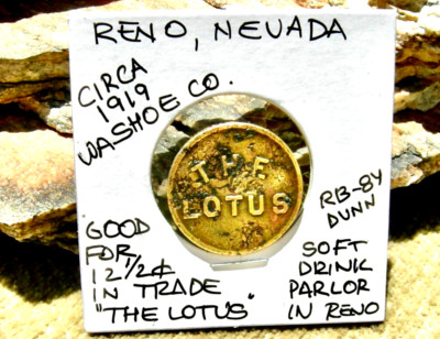 1919 RENO, NEVADA (WASHOE CO) RARE R9 "THE LOTUS" SOFT DRINK PARLOR ...