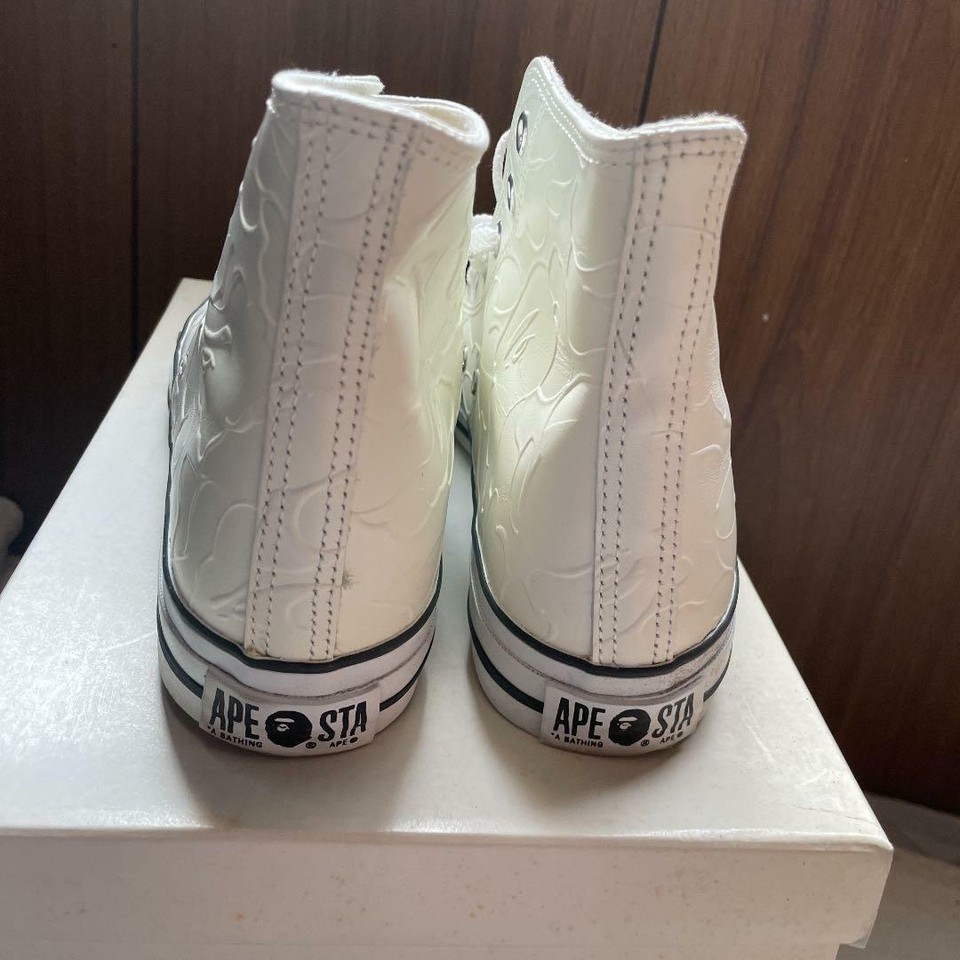 A BATHING APE Bapesta Sneaker Shoes White Low US9 Used from Japan | eBay