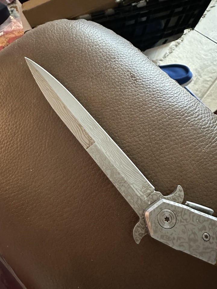 5” Blade 11” Overall Italian Style Stiletto Folding Assisted Flip Open ...