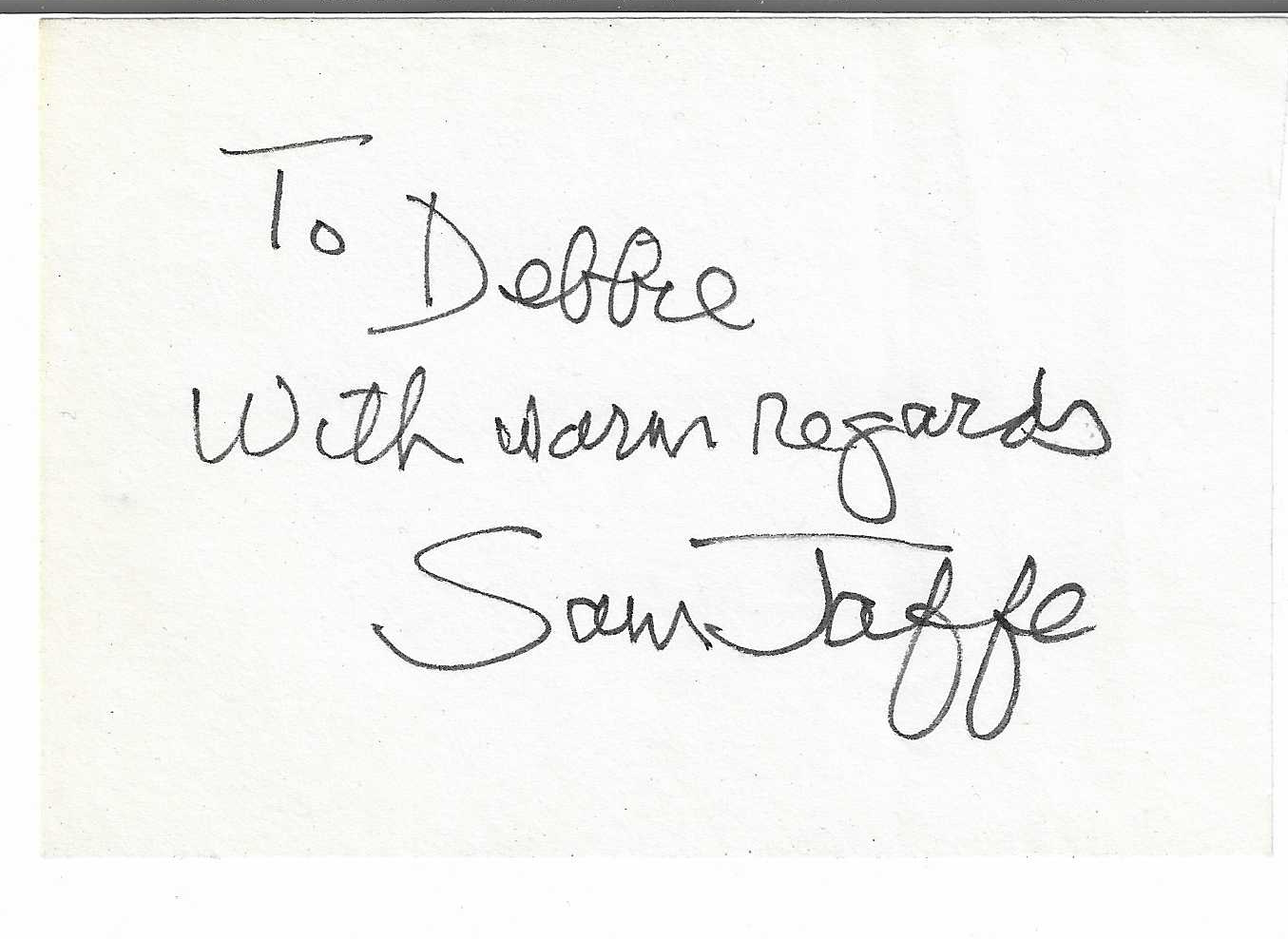 Signed Index Card Sam Jaffe | eBay Australia
