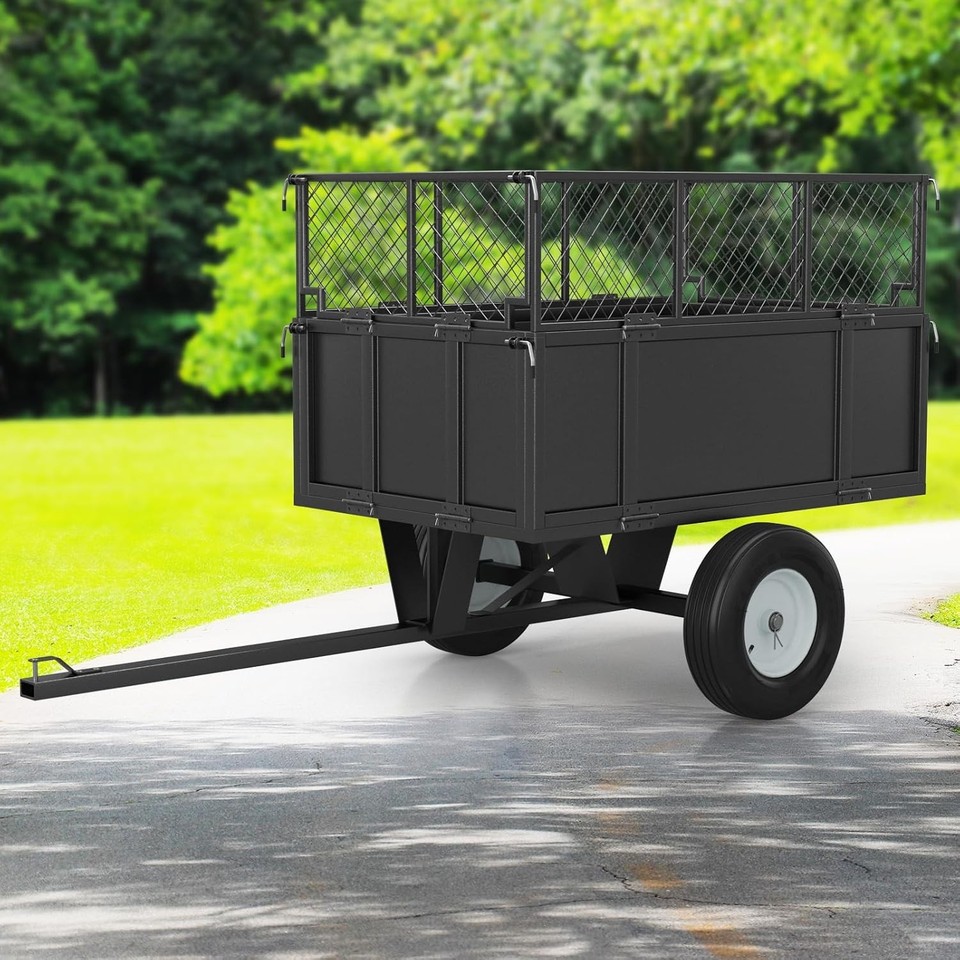 750lb Heavy Duty Dump Cart Garden Utility Trailer for ATV UTV Lawn ...