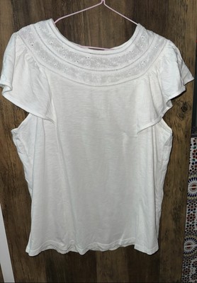 🤍TU White Embroidered Blouse – Size 16 (UK) | eBay UK