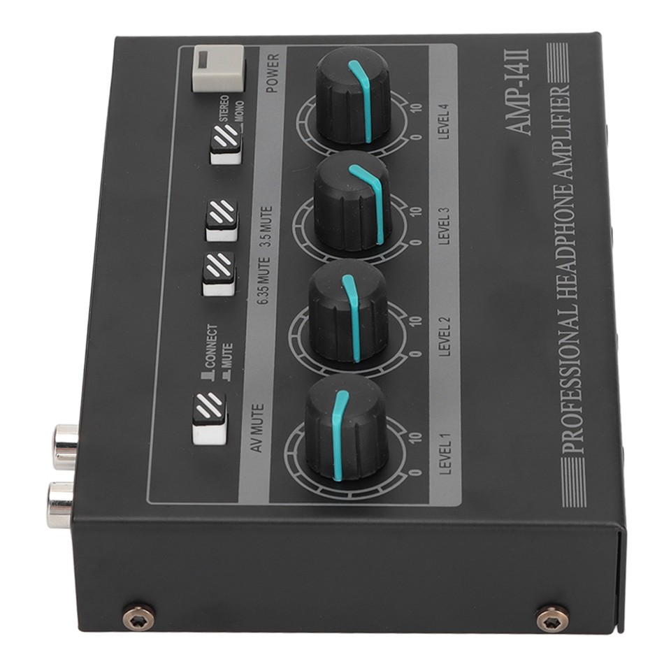 •AMP‑14II 4 Channel Headphone Amplifier Compact 4 Way Stereo Headphone ...