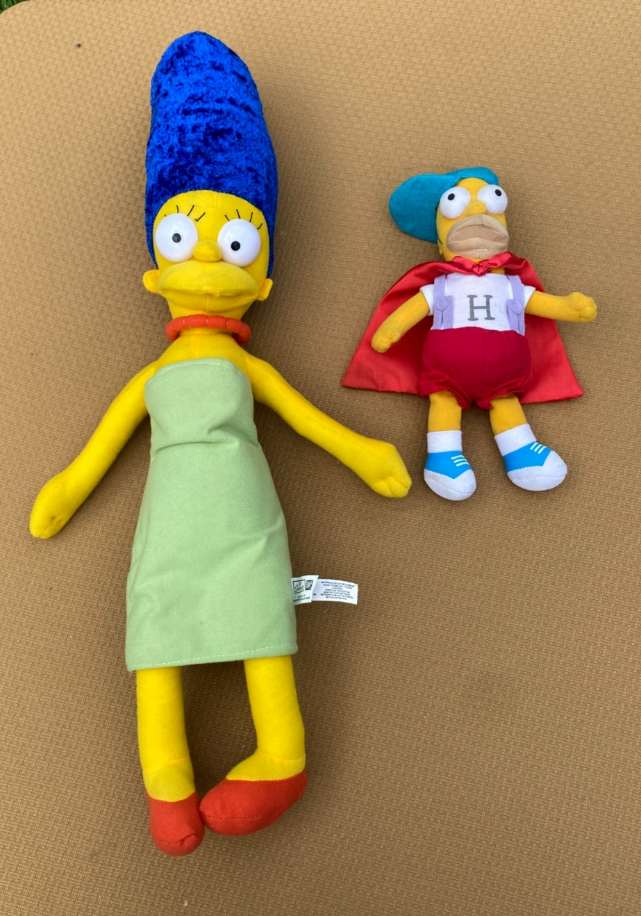 The Simpsons 2012 Dancin Homer Simpson 11" & 23" Marge Simpson Plush ...