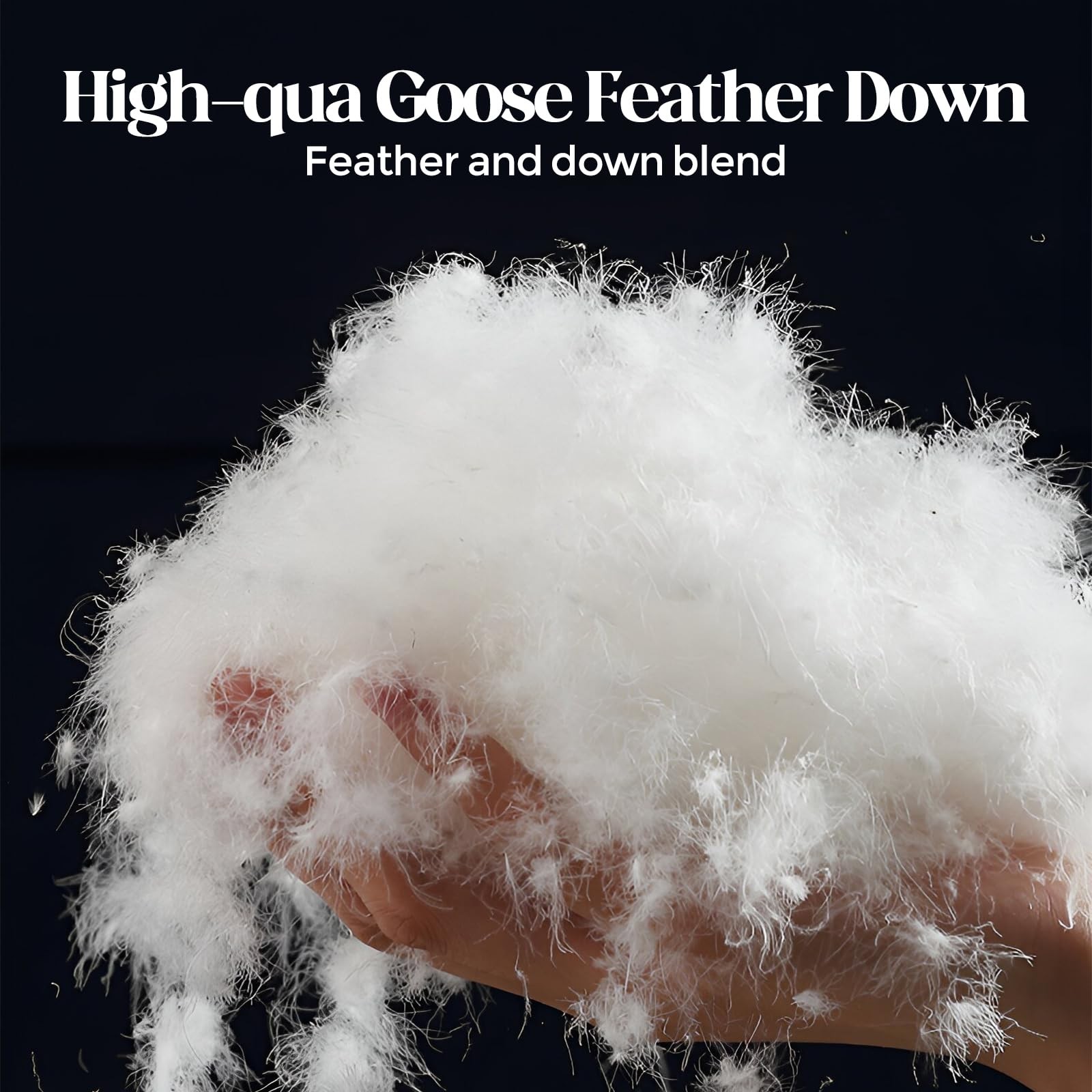 Goose Down Feather Pillows, Soft Bed Pillows Standard Size Set of 2 ...