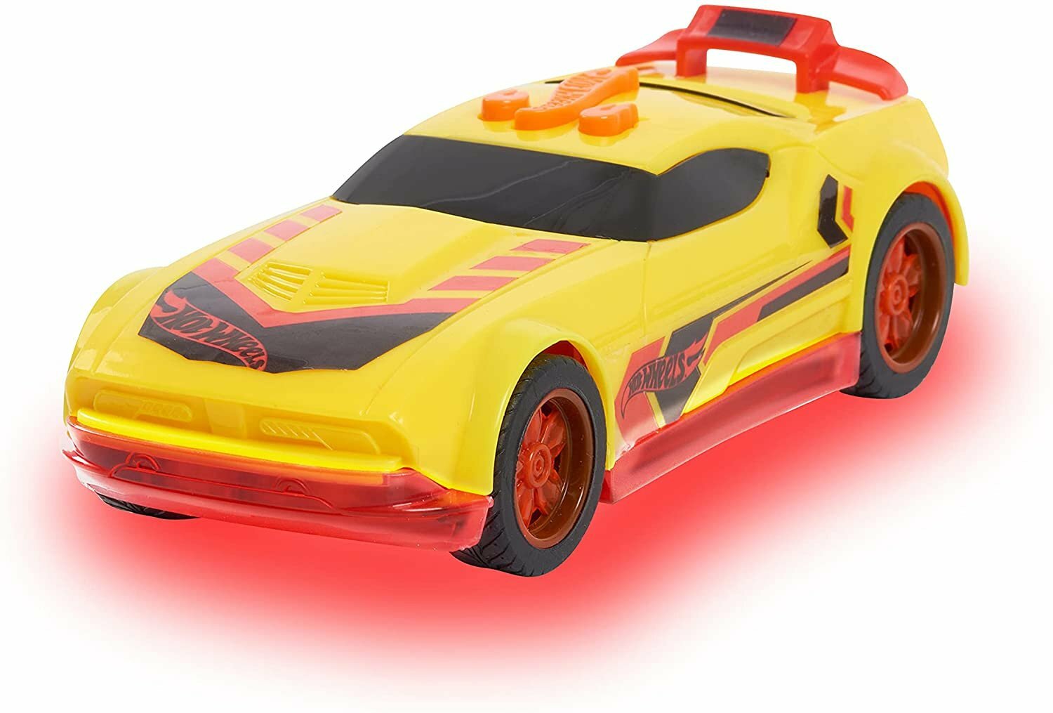 Hot Wheels Glow Riders 3-Pack Set, Red Teal and Yellow Toy Cars with ...