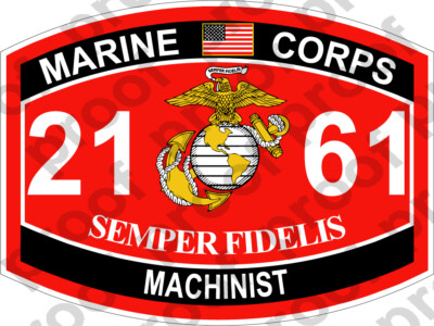 STICKER USMC MOS 2161 MACHINIST ooo USMC Lisc No 20187 | eBay