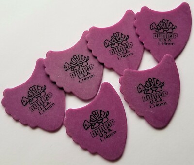 Dunlop 414R1.14 Tortex Fins .1.14mm Purple 6 Picks | eBay