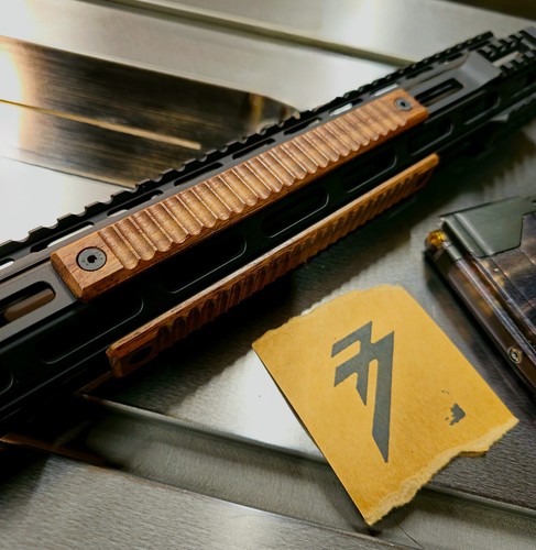 Wood M-lok & Keymod Rail Cover, RIBBED Texture - WALNUT, Made In USA *1 ...