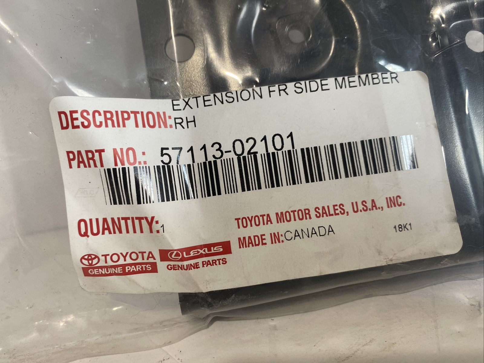Genuine Toyota Rail Extension 57113-02101 #0613 | eBay