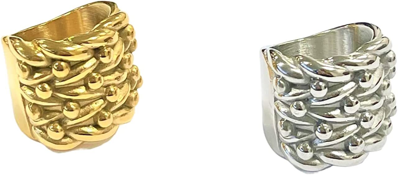 XXL Keepers Ring 18K Real Gold Plated Silver Stainless Steel Jewelry pinky Men | eBay