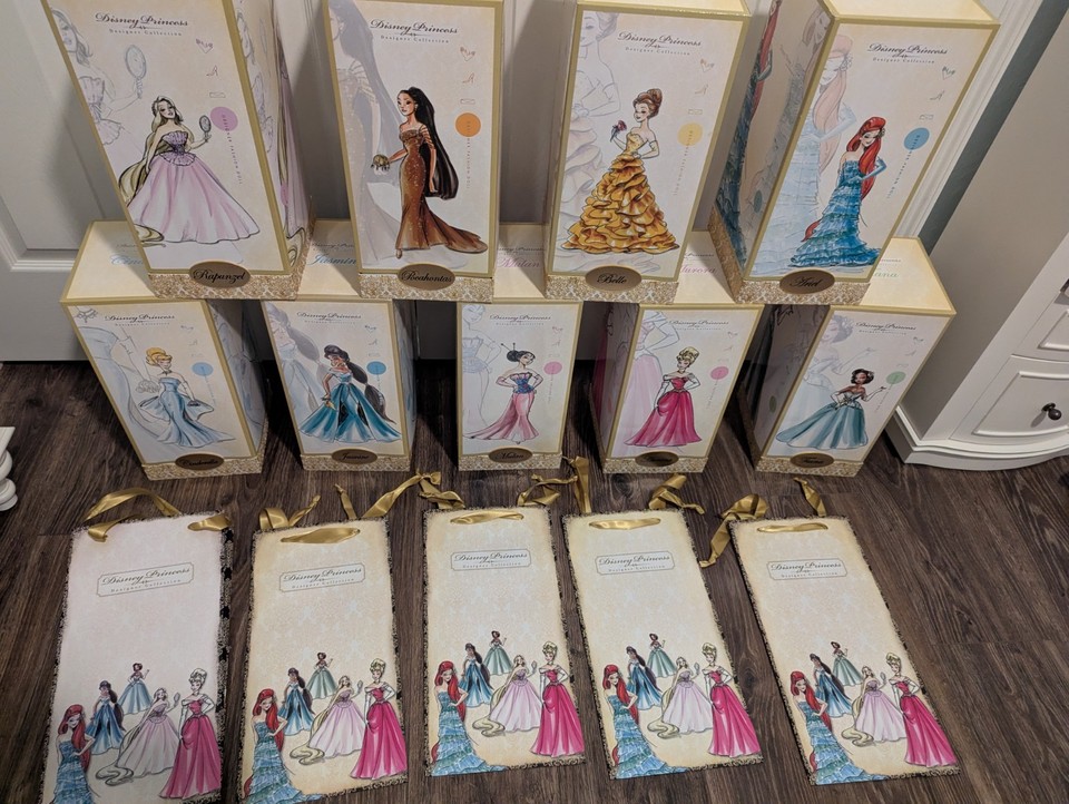 Disney Designer Doll PRINCESS COLLECTION Limited Edition Set of 9 NEW ...