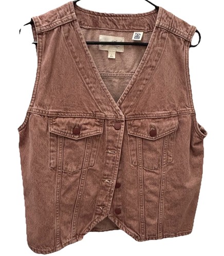 Universal Thread Y2K 80s Inspired Denim Vest Acid Light Wash pink Women ...