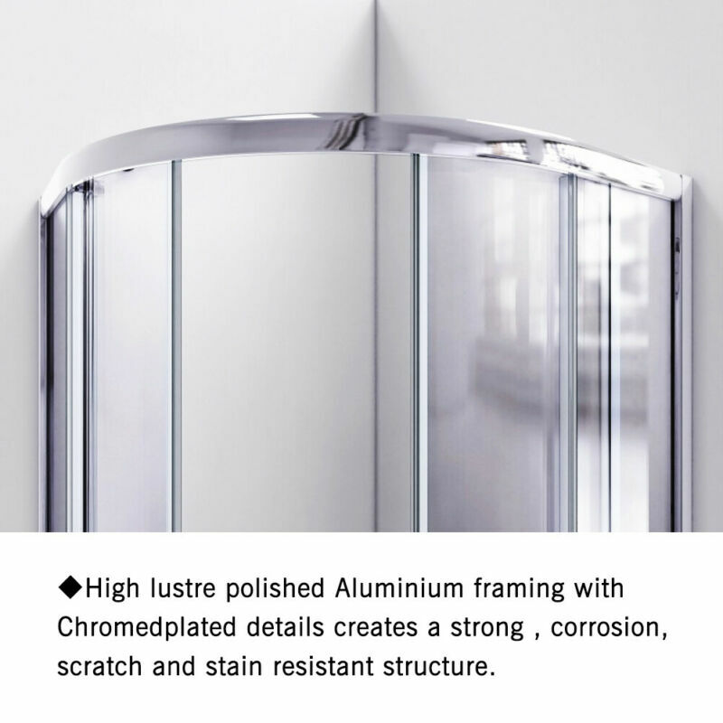 Quadrant Shower Enclosure Walk In Cubicle 800x800mm Glass Door Wet Room ...
