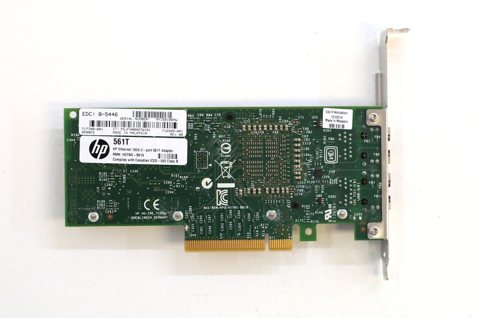 HP 561T Dual-Port 10GbE PCIe Network Adapter P/N: 717708-001 Tested ...