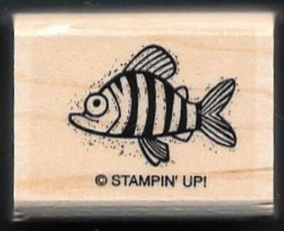 NEON STRIPED Aquarium Silly FISH Design JUST BEACHY STAMPIN' UP! RUBBER ...