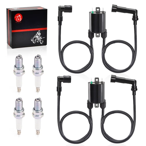 Ignition Coils w/ Cap & Spark Plug for Kawasaki VN1500 Vulcan 1500 ...