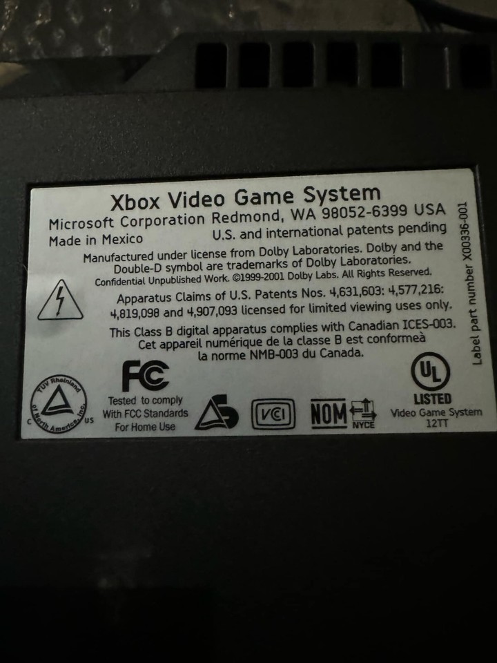 Original Classic Microsoft Xbox Launch Edition Black Console + 2 ...