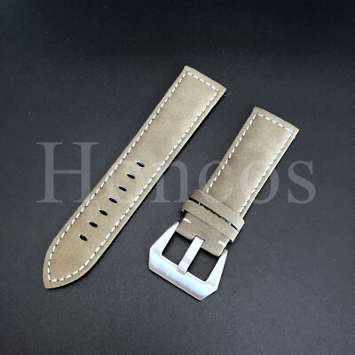 18 20 22 MM Green Vintage Genuine Leather Watch Strap Band Buckle Fits ...