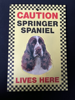 CAUTION SPRINGER SPANIEL LIVES HERE - DOG SIGN BRAND NEW | eBay UK