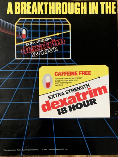 Dexatrim Caffeine Free Thompson Vintage Print Ad 1984 #0359 | eBay