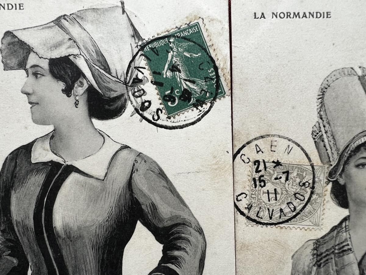 POSTCARDS 1911 NORMANDY COSTUMES ANTIQUE VINTAGE CARD ART NOUVEAU ...