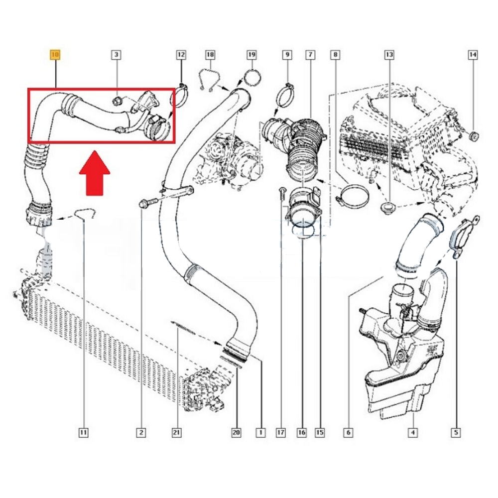 Set Sleeve Intercooler Turbo Hose Renault Laguna Latitude 2.0 ...