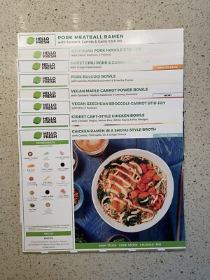 Lot 8 Hello Fresh Recipe Cards Bowls, Stir Fry Ramen - 6 HelloCustom,1 ...
