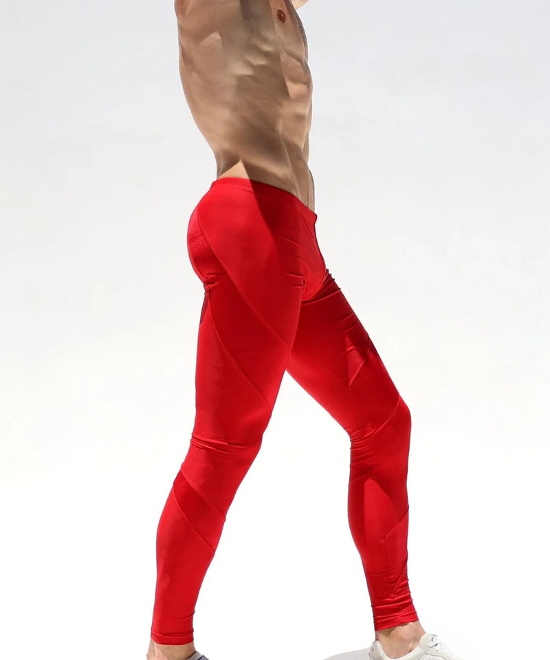 RUFSKIN Sport Leggings LEWIS Premium Shape Retention Stretch Nylon Red ...
