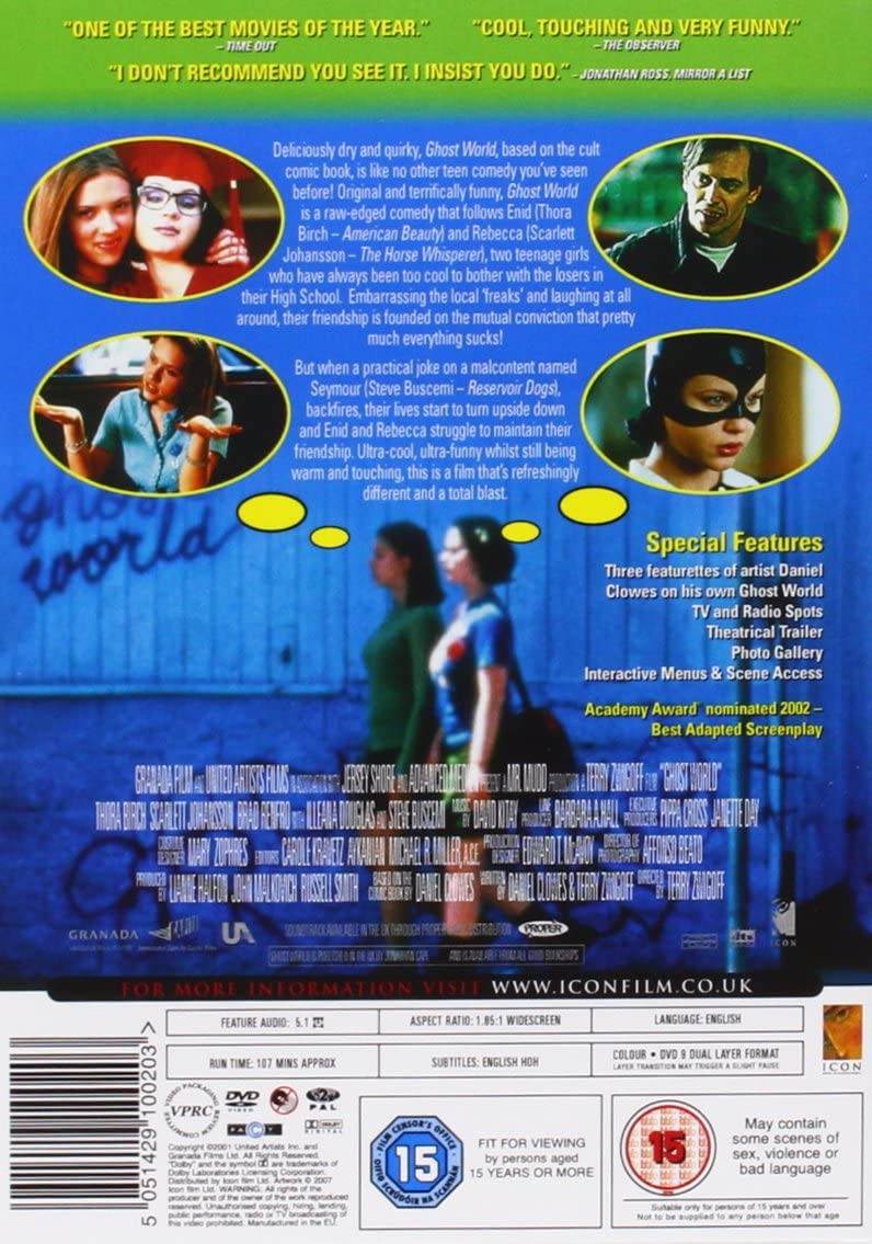 Ghost World (DVD) Thora Birch Scarlett Johansson Steve Buscemi Brad ...