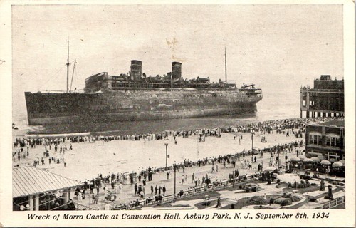 SS Morro Castle Wreck Postcard 1934 Asbury Park NJ Acme Eng & Printing ...