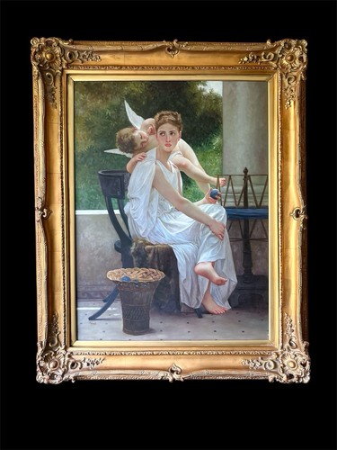 Vintage 52” Framed “Work Interrupted” Painting Print FREE SHIPPING | eBay