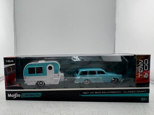Maisto Design Tow & Go 1967 VW Volkswagen Squareback & Classic Camper ...