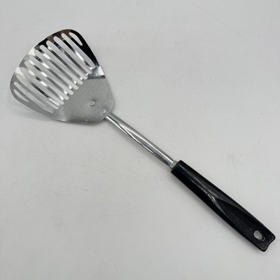 Vintage Ekco Kitchamajig Slotted Spoon Black Plastic Handle KItchen ...