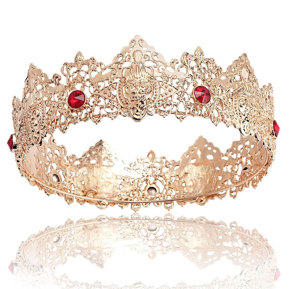 Royal Men's Tiara Crown with Red Stone for Costumes and Special ...
